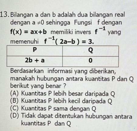 13 Bilangan a dan b adalah dua bilangan real | StudyX