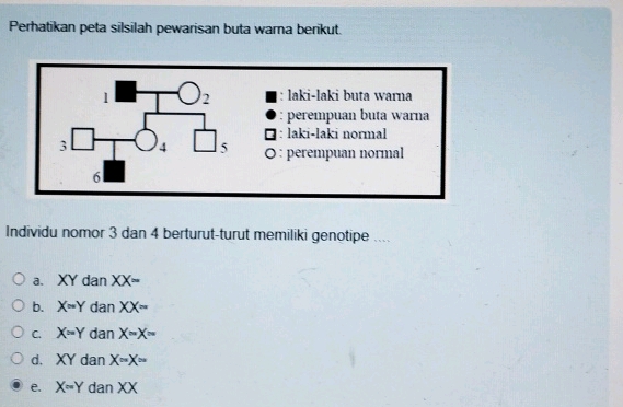 Perhatikan peta silsilah pewarisan buta | StudyX
