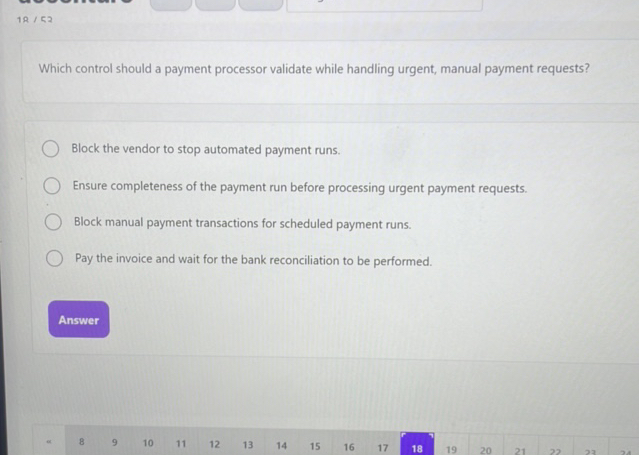Which control should a payment processor | StudyX