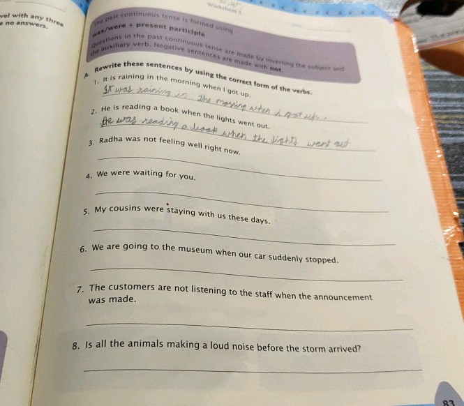 Rewrite these sentences by using the correct | StudyX