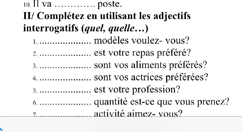 II/ Compltez en utilisant les adjectifs | StudyX