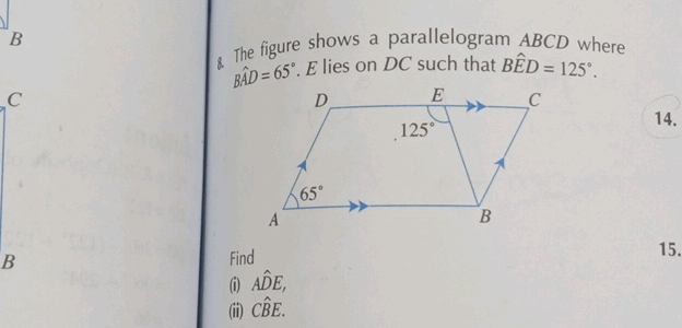 The figure shows a parallelogram ABCD where | StudyX