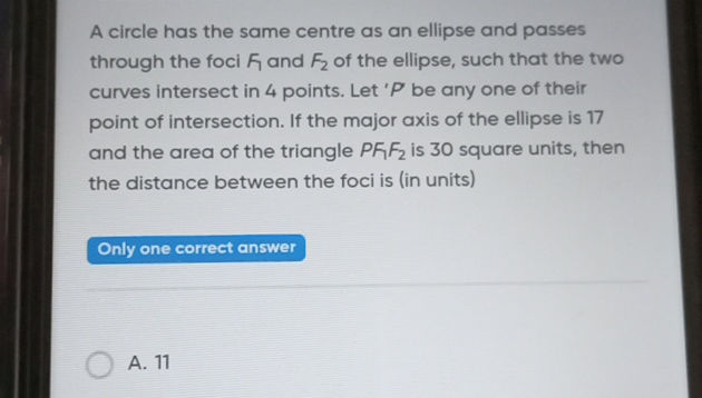 A circle has the same centre as an ellipse | StudyX