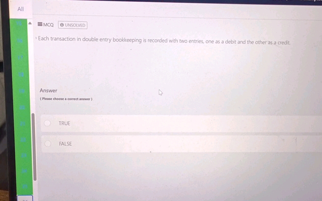 Each transaction in double entry bookkeeping | StudyX