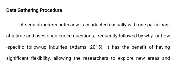 Data Gathering Procedure A semi-structured | StudyX