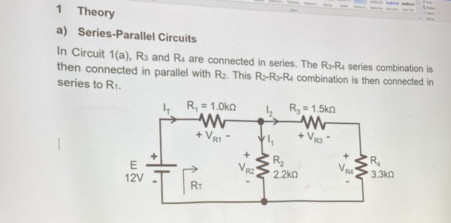 1 Theory a) Series-Parallel Circuits In | StudyX