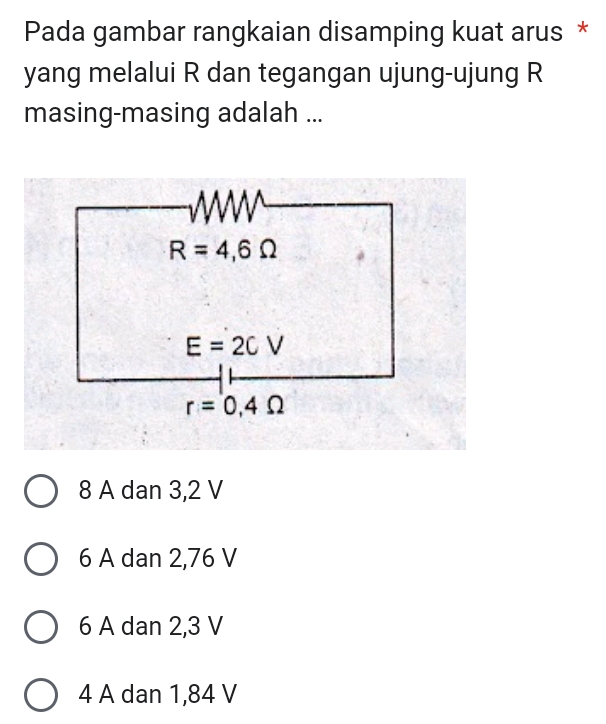 Pada gambar rangkaian disamping kuat arus | StudyX