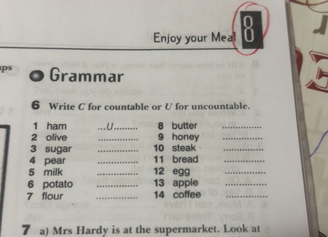 6 Write C for countable or U for uncountable | StudyX