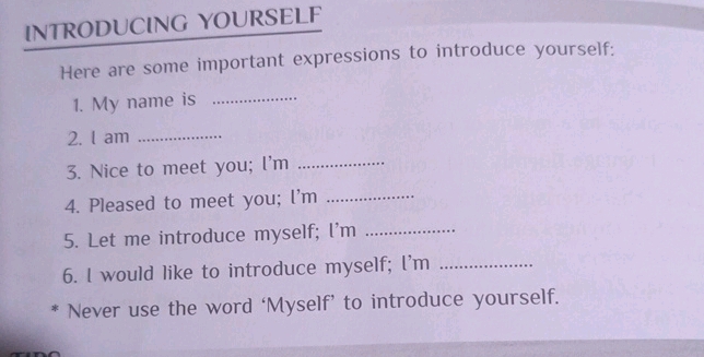 INTRODUCING YOURSELF Here are some important | StudyX