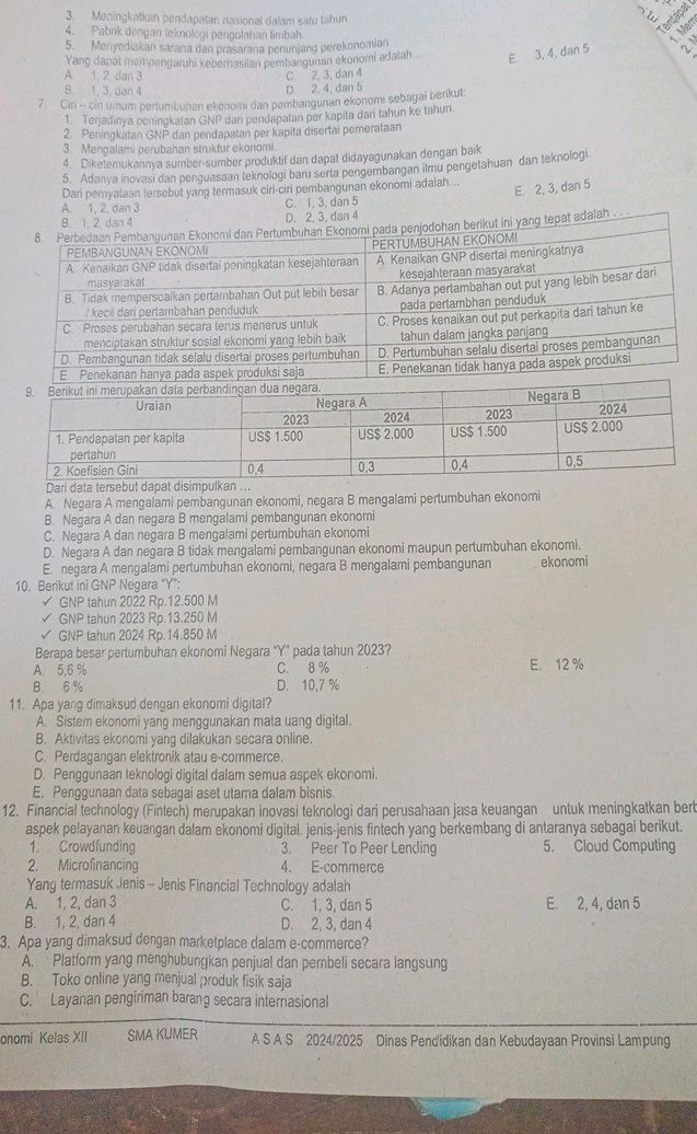 3 Meainghatkan pendapatan nasional dalam | StudyX