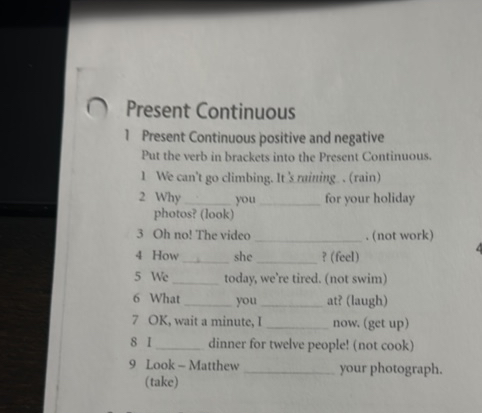 Present Continuous 1 Present Continuous | StudyX