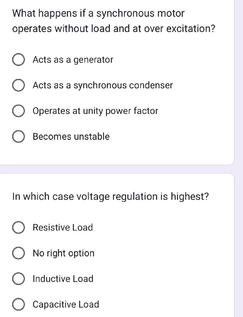 What happens if a synchronous motor operates | StudyX