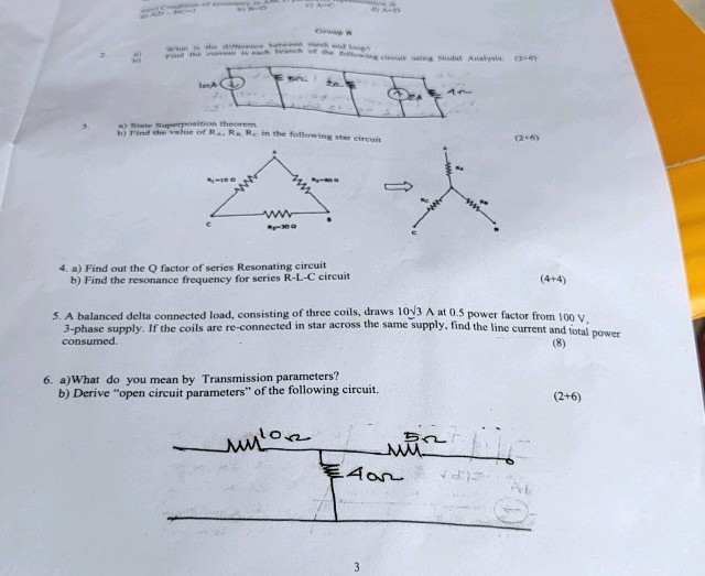 a) State Superposition theoremb) Find the | StudyX