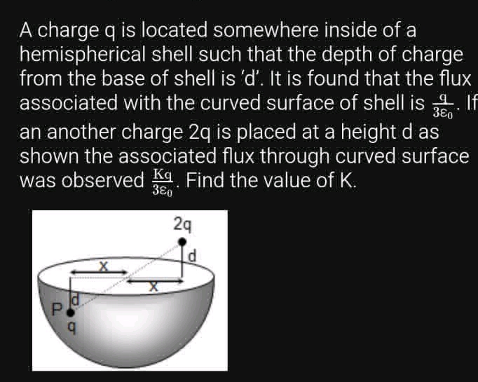 A charge q is located somewhere inside of a | StudyX