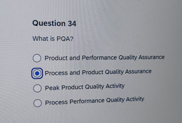 Question 34 What is PQA Product and | StudyX