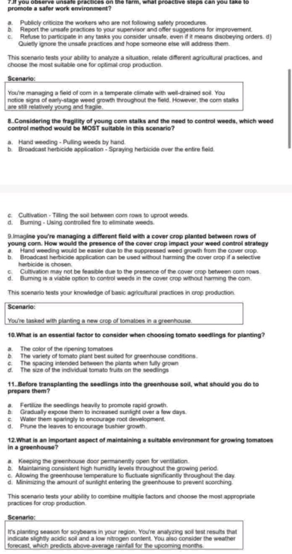 7If you observe unsafe practices on the farm | StudyX