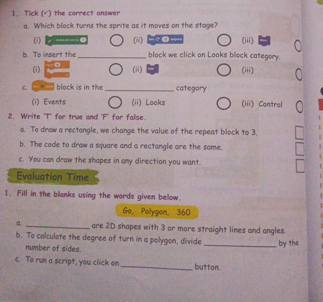 1 Tick () the correct answer a Which block | StudyX
