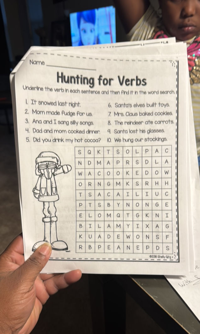 Hunting for Verbs Underline the verb in each | StudyX
