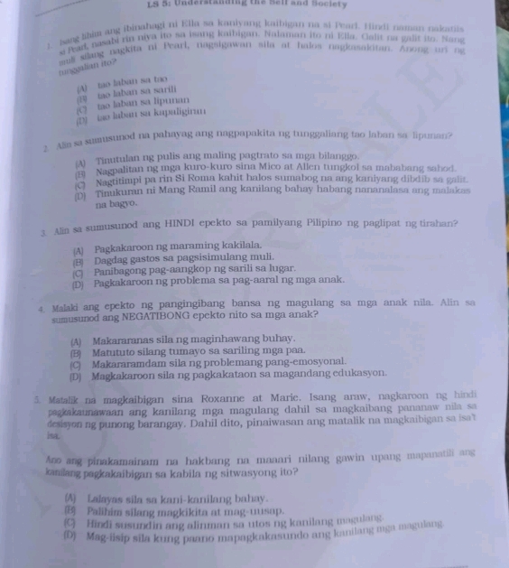 1 Alin sa sumusunod ang nagpapakita ng | StudyX
