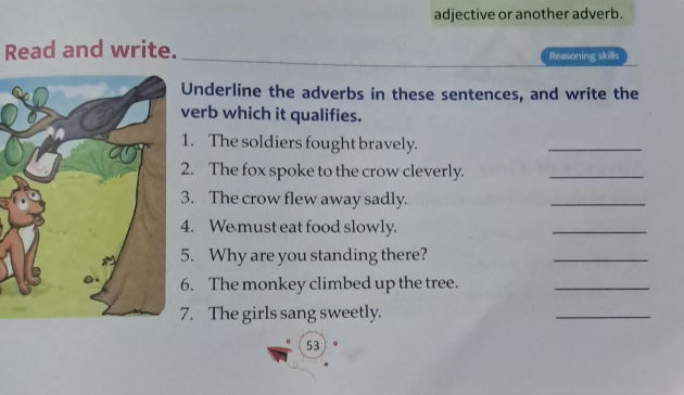 Read and write Underline the adverbs in | StudyX