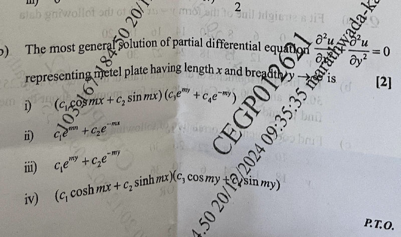 The most general solution of partial | StudyX