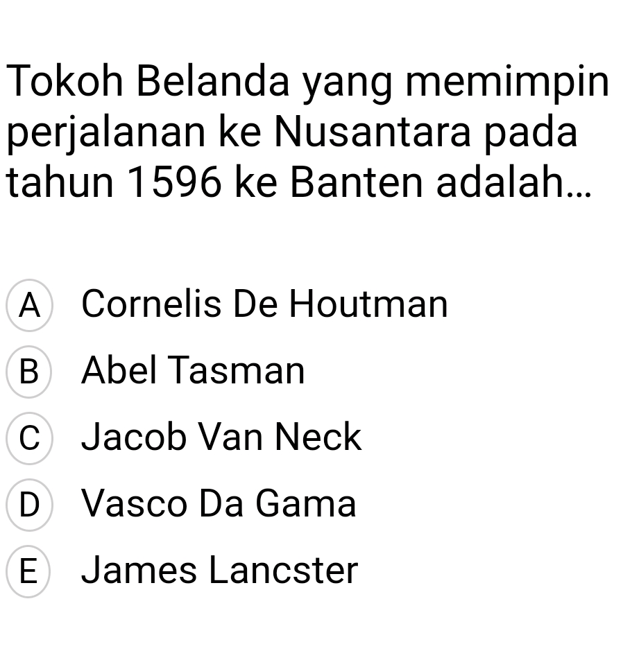 Tokoh Belanda yang memimpin perjalanan ke | StudyX