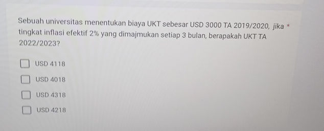Sebuah universitas menentukan biaya UKT | StudyX
