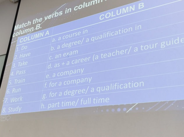 Match the verbs in column A with their uses | StudyX