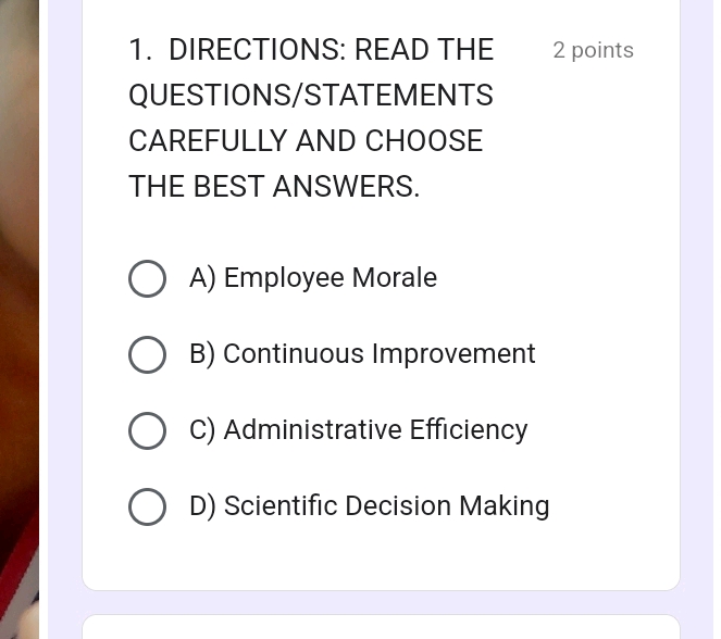 1 DIRECTIONS READ THE QUESTIONS/STATEMENTS | StudyX