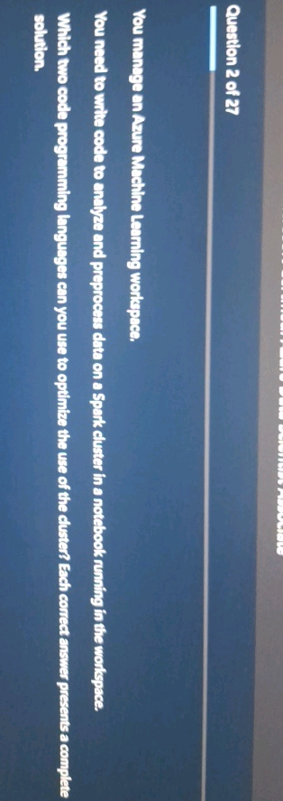 Question 2 of 27 You manage an Azure Machine | StudyX