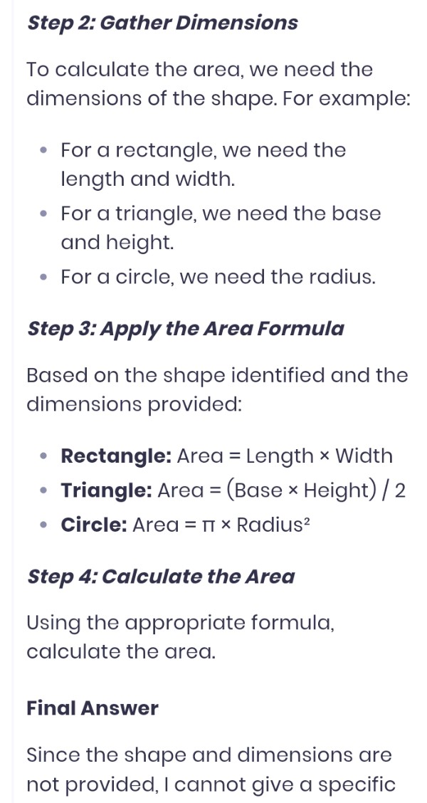 Step 2 Gather Dimensions To calculate the | StudyX