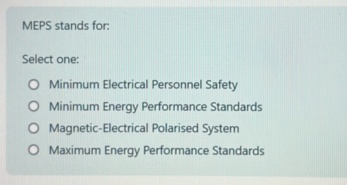 MEPS stands for Select one Minimum | StudyX