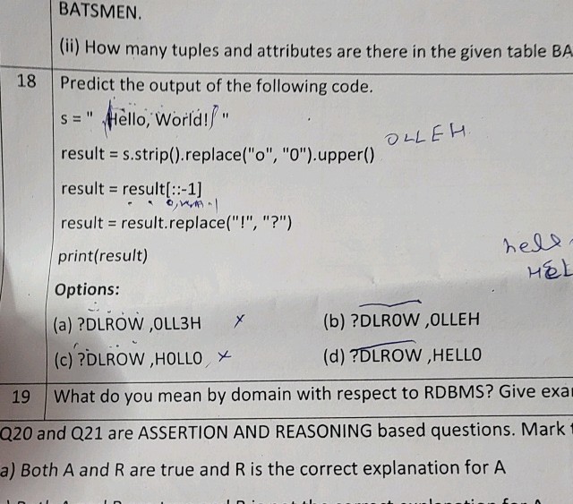 18 Predict the output of the following code | StudyX