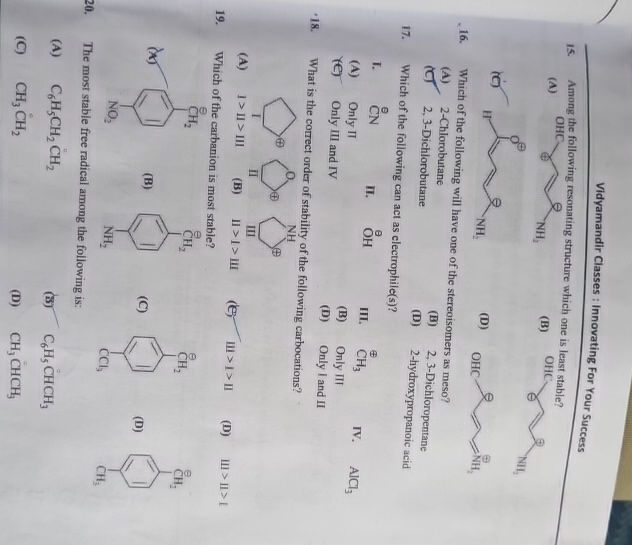 15 Among the following resonating structure | StudyX