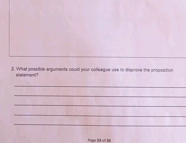2 What possible arguments could your | StudyX