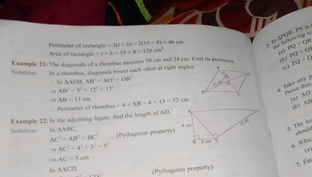 Example 21 The diagonals of a rhombus | StudyX