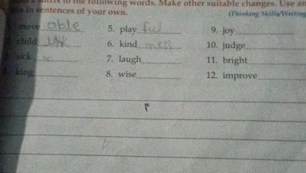 Add a suffix to the following words Make | StudyX