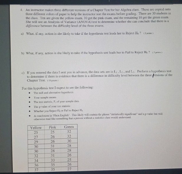 4 An instructor makes three different | StudyX