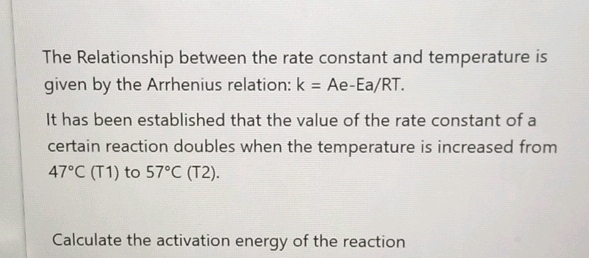 The Relationship between the rate constant | StudyX