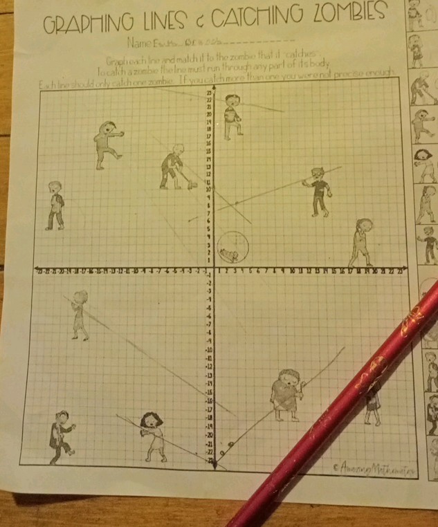 GRAPHING LINES CATCHING ZOMBIES Name Graph | StudyX