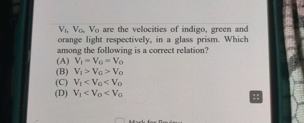VI VG Vo are the velocities of indigo green | StudyX