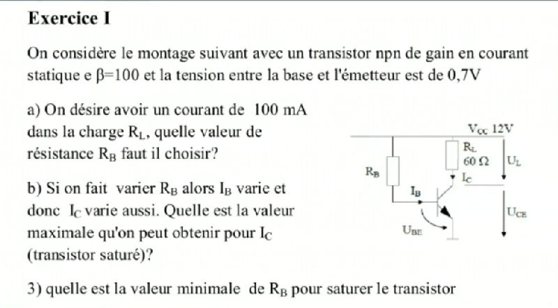 Exercice I On considre le montage suivant | StudyX