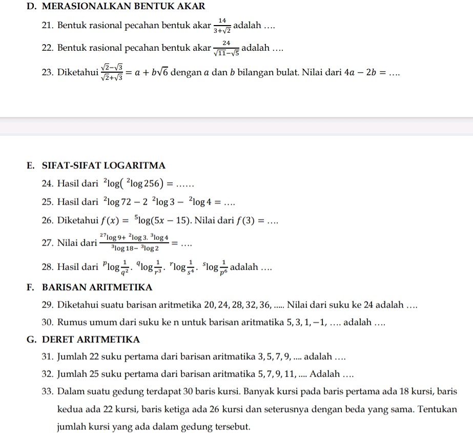 D MERASIONALKAN BENTUK AKAR 21 Bentuk | StudyX