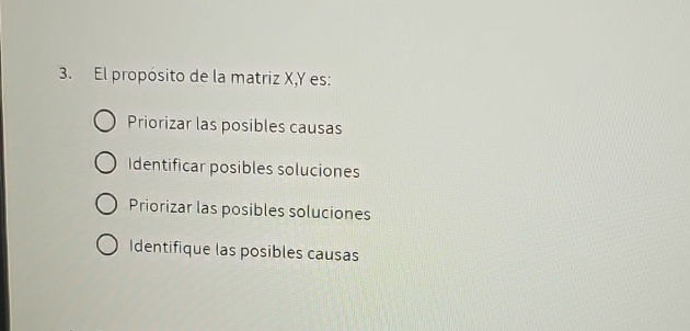 3 El propsito de la matriz XY es Priorizar | StudyX