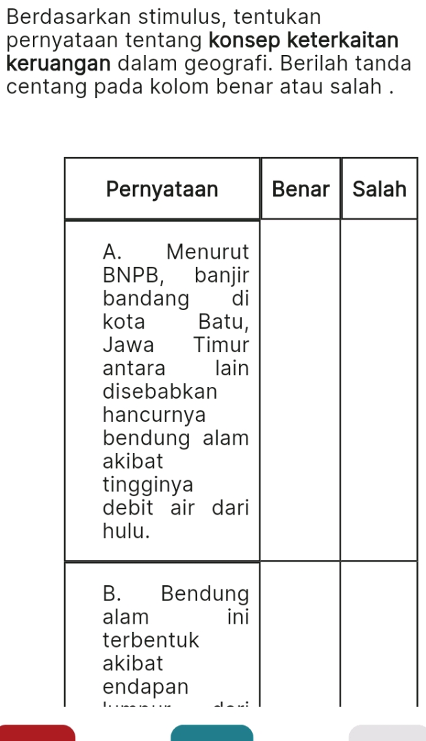 Berdasarkan stimulus tentukan pernyataan | StudyX