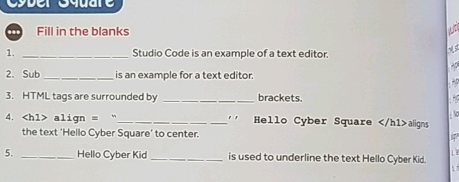 Fill in the blanks 1 Studio Code is an