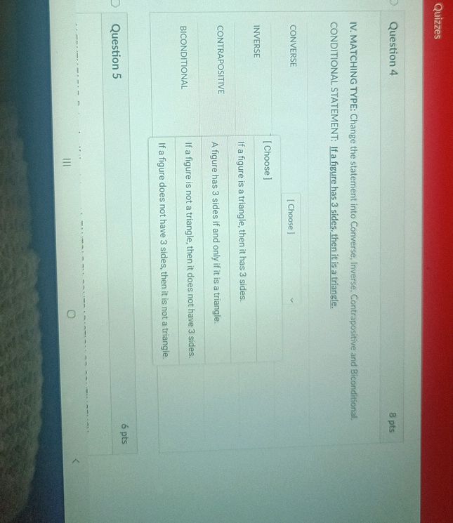 IV MATCHING TYPE Change the statement into | StudyX