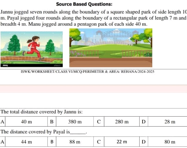 Source Based Questions Jannu jogged seven | StudyX