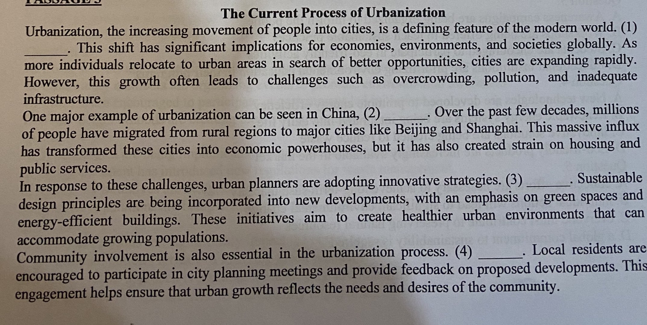 The Current Process of Urbanization | StudyX