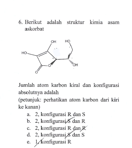6 Berikut adalah struktur kimia asam | StudyX